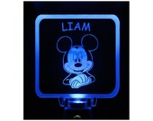 Mickey Mouse Night Light Personalized Kids Gift Wall Plug - Etsy