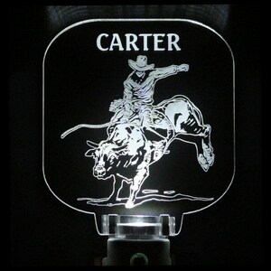 Bull Rider Rodeo Personalized Night Light - Etsy