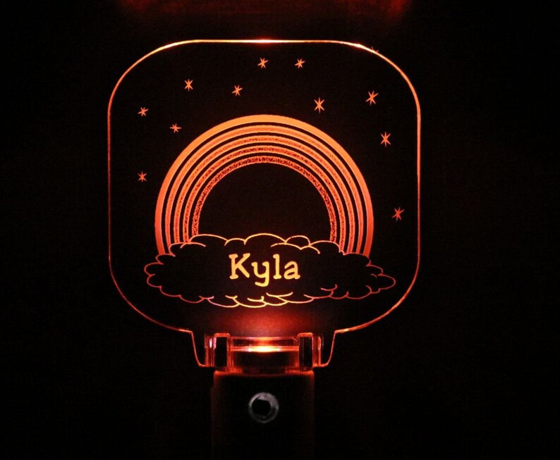 Rainbow Night Light Personalized Kids Gift Choose Color | Etsy