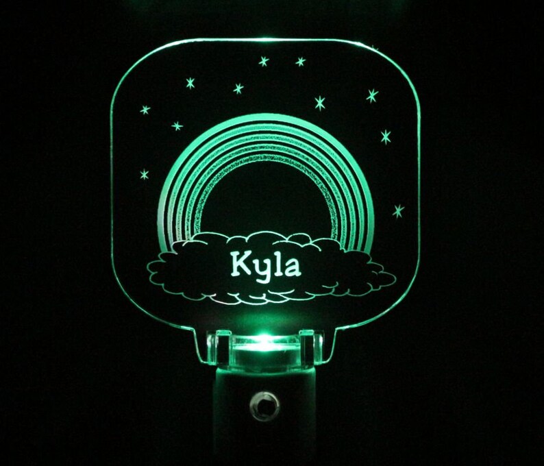 Rainbow Night Light Personalized Kids Gift Choose Color | Etsy