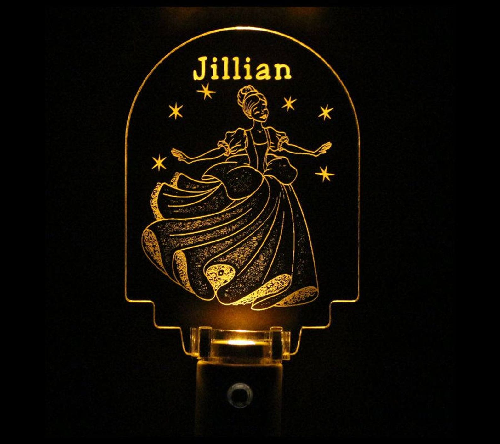 Princess Night Light Personalized Girls Room Choose Color - Etsy