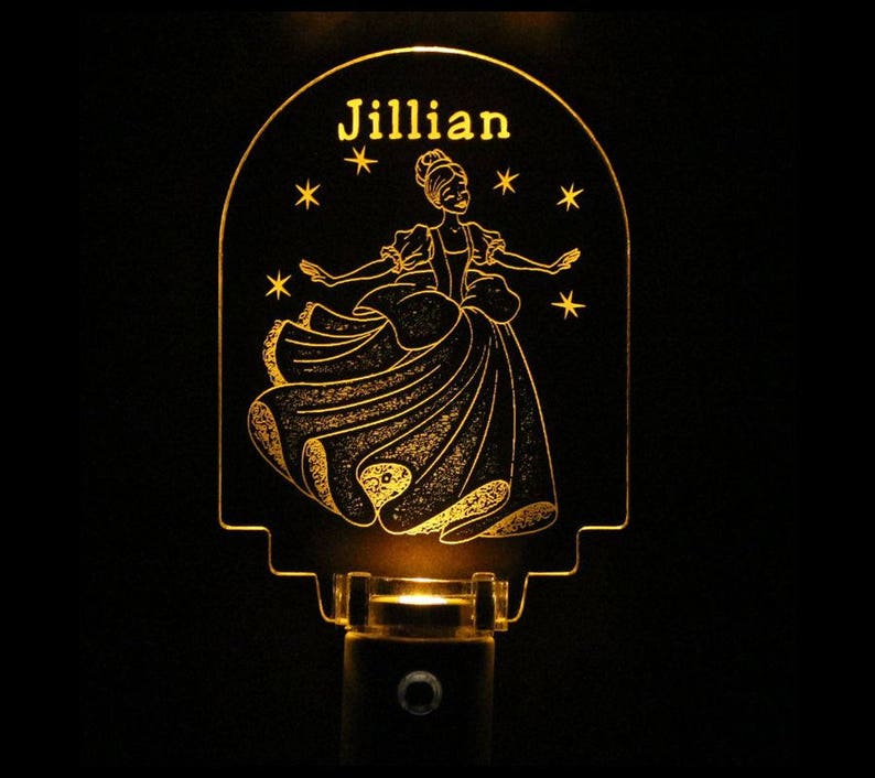 Princess Night Light Personalized Girls Room Choose Color - Etsy