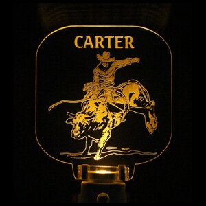 Bull Rider Rodeo Personalized Night Light - Etsy