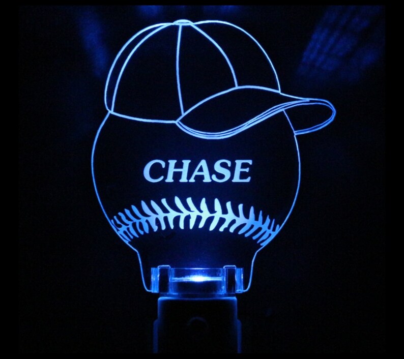 Personalized Baseball and Cap Night Light - Etsy