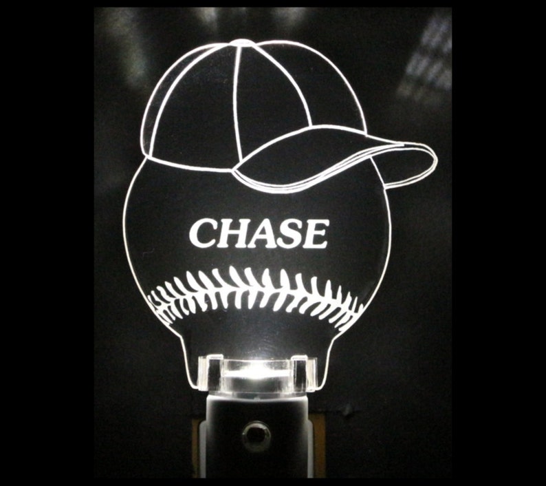 Personalized Baseball and Cap Night Light - Etsy