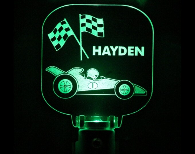 Race Car Night Light, Personalized, Choose Color - Etsy