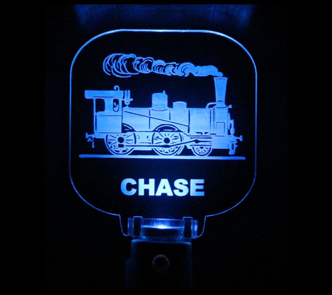 Train Locomotive Night Light, Personalized Gift for Kids, Choose Color ...