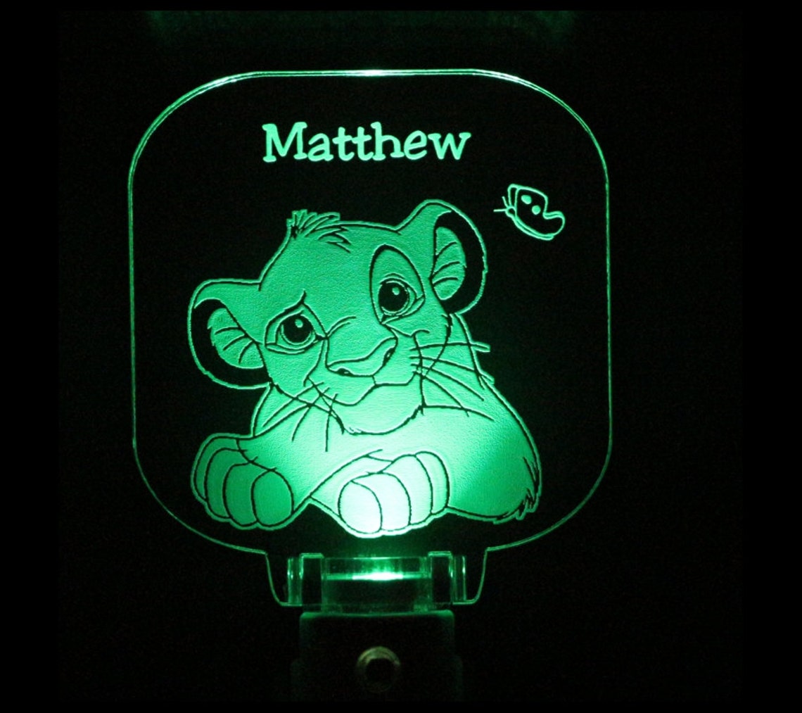Personalized Lion Cub Night Light Animal Nursery Decor Wall | Etsy