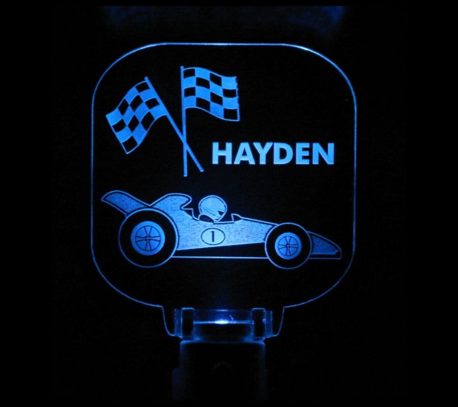 Race Car Night Light Personalized Choose Color | Etsy