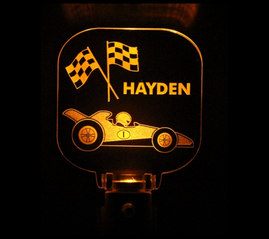 Race Car Night Light Personalized Choose Color | Etsy