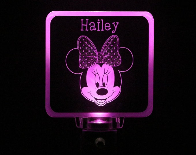 Minnie Mouse Girls Night Light, Personalized - Etsy