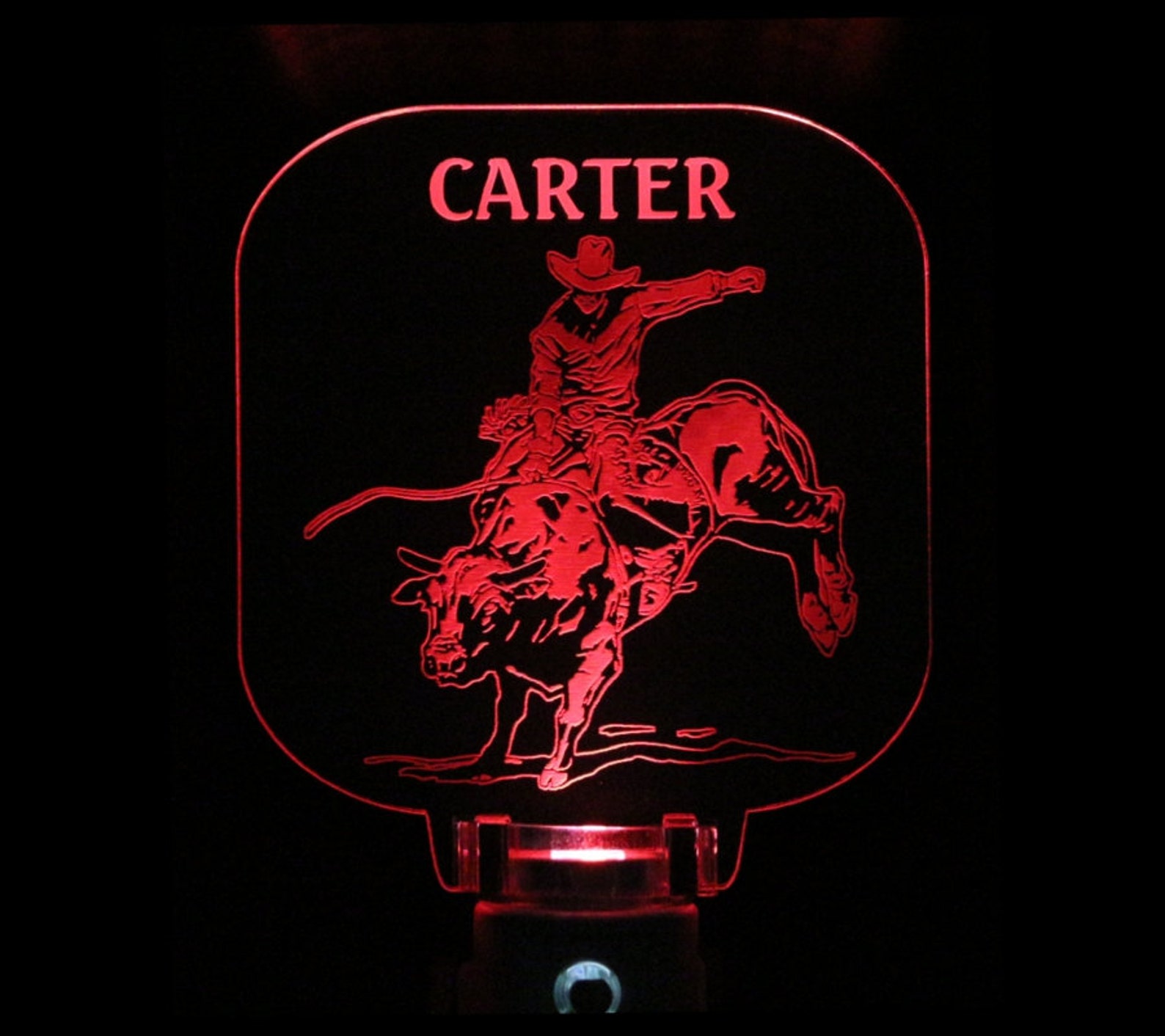 Bull Rider Rodeo Personalized Night Light - Etsy