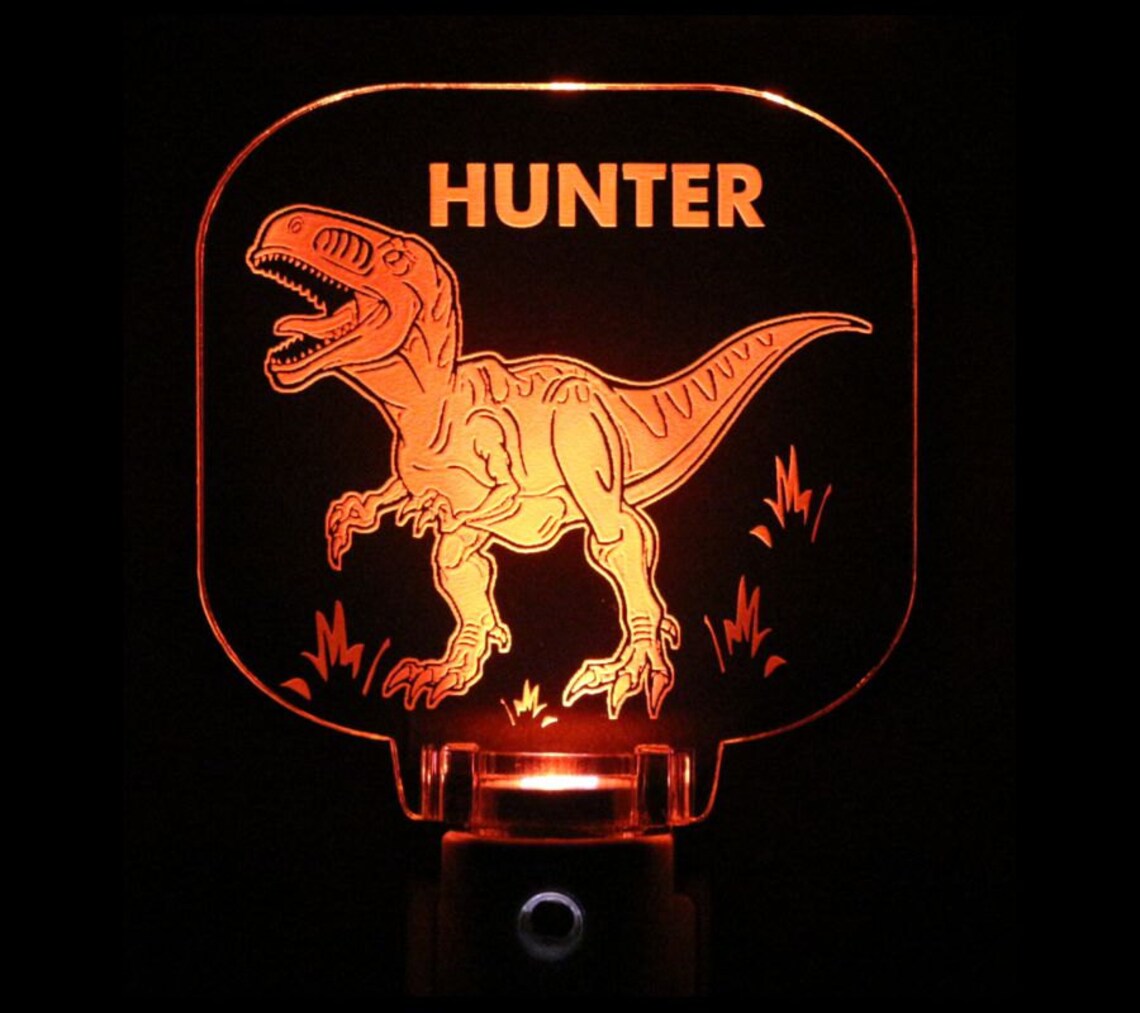 Dinosaur T-rex Night Light Personalized - Etsy