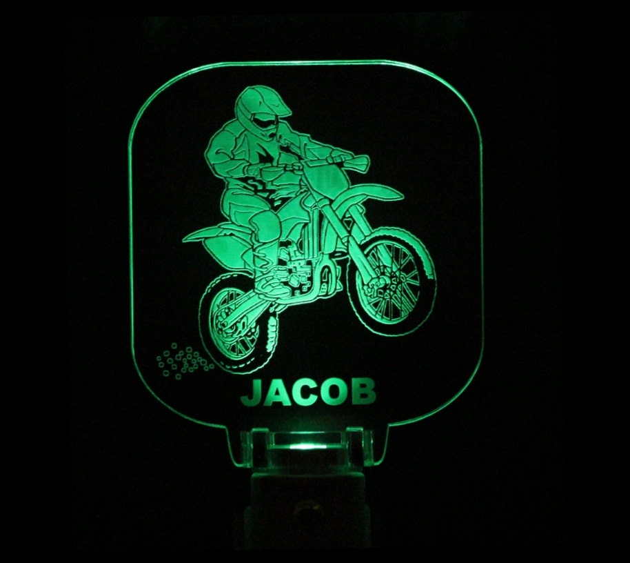 Dirt Bike Motorcycle Night Light Motocross Personalized - Etsy