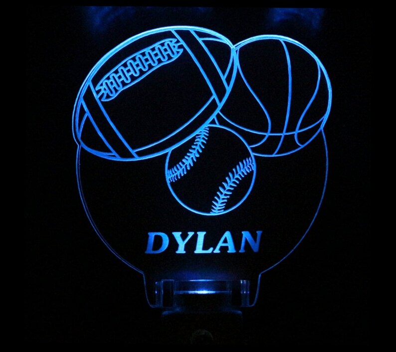 Personalized Football Baseball Basketball Sports Night Light - Etsy