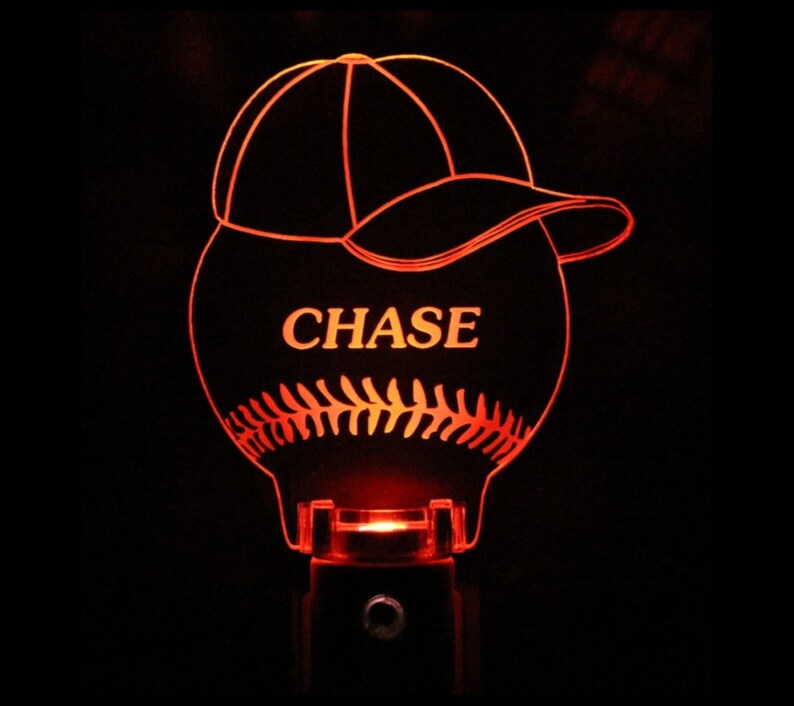 Personalized Baseball and Cap Night Light - Etsy