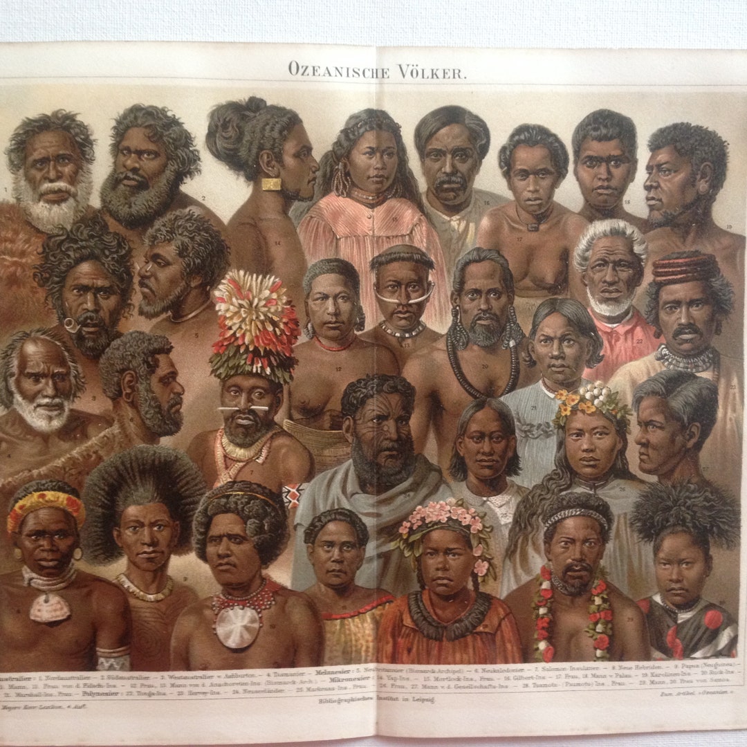 Chromolithography Oceanic Peoples. - Etsy