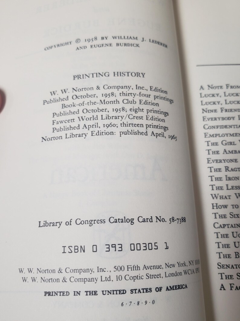 The Ugly American by William J Lederer. 1965 Unread Paperback. FREE ...