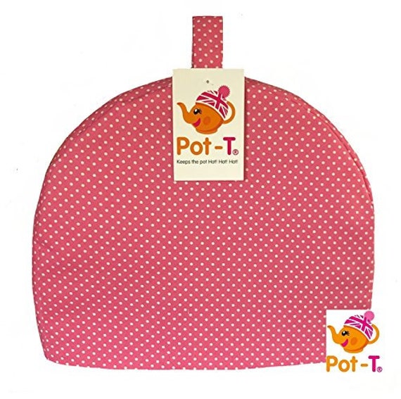 Pot-t insulated tea cosy cozy in candy pink polka in maxi size | Etsy