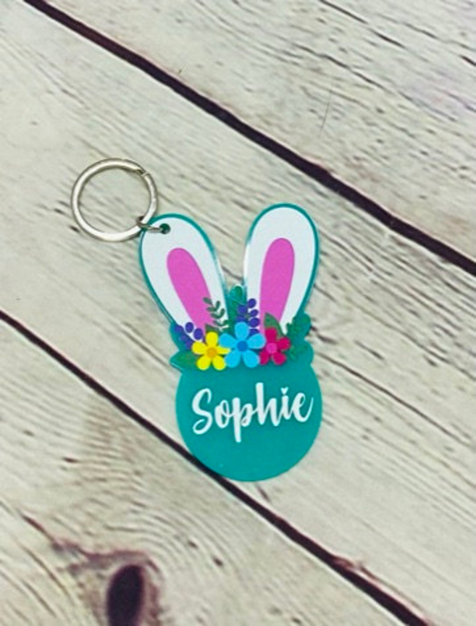 Personalised Bunny Keyring Gift Rabbit Keyring Bunny Ears - Etsy UK