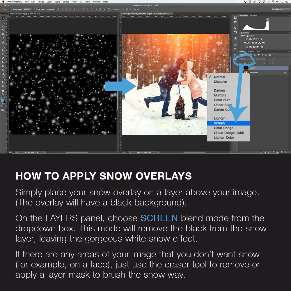 15 Snow Overlays | Instant Download | Includes 3 Snowflake Overlays ...