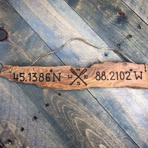 Paddle Coordinates Sign | Driftwood Kayak, Canoe, Paddle Sign ...
