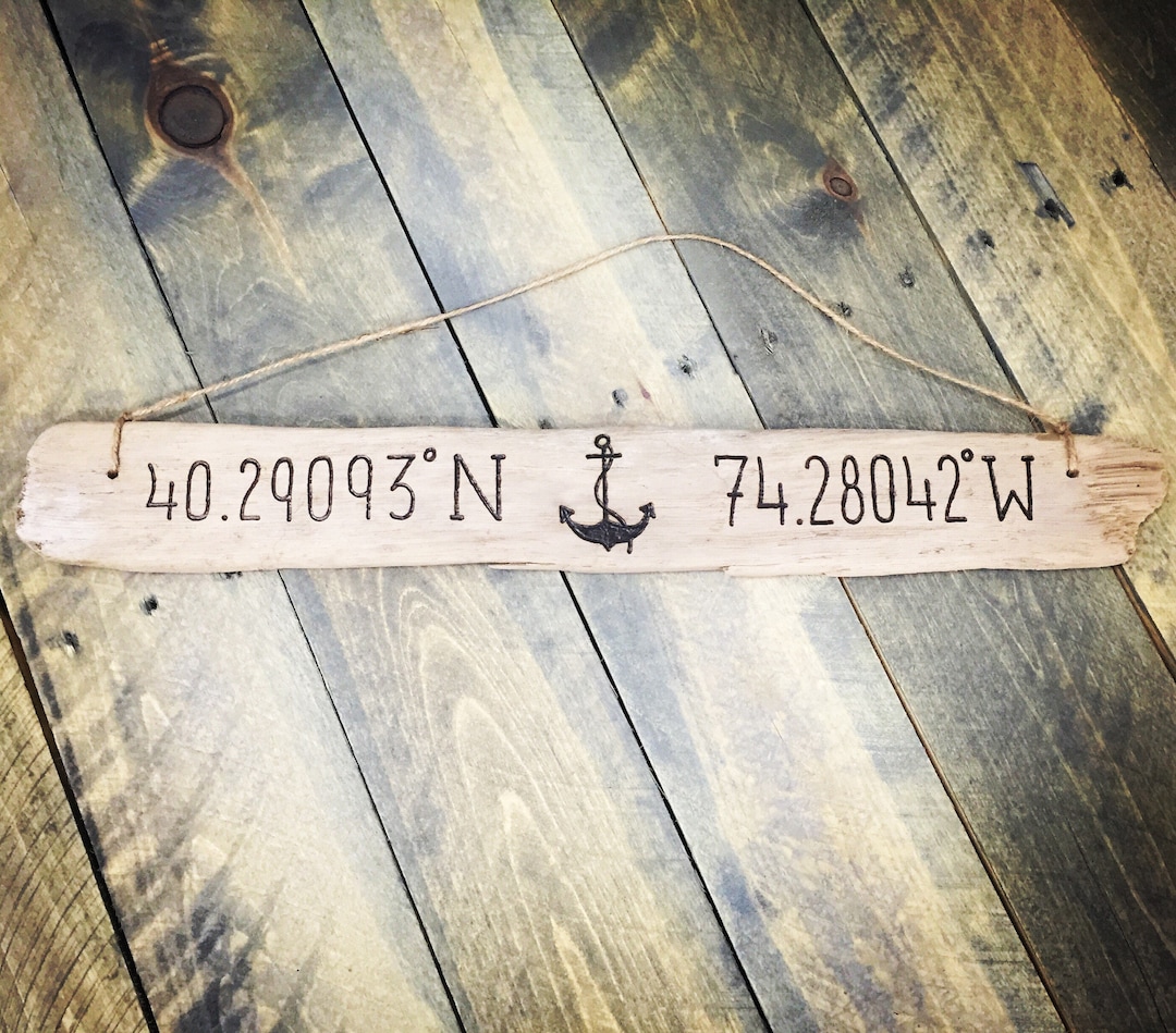 Anchor Nautical Driftwood Sign | Personalized Anchor Home Decor ...