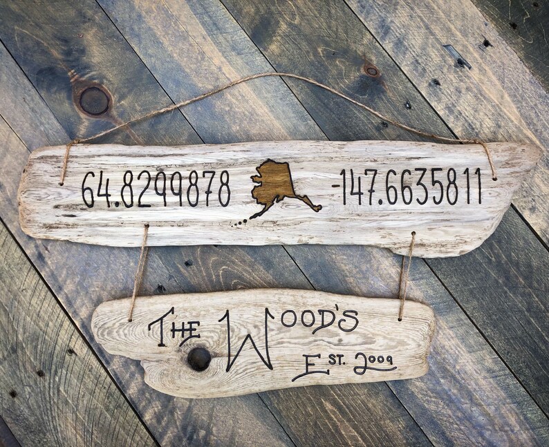 Custom Coordinate Sign State Outline Family Established - Etsy