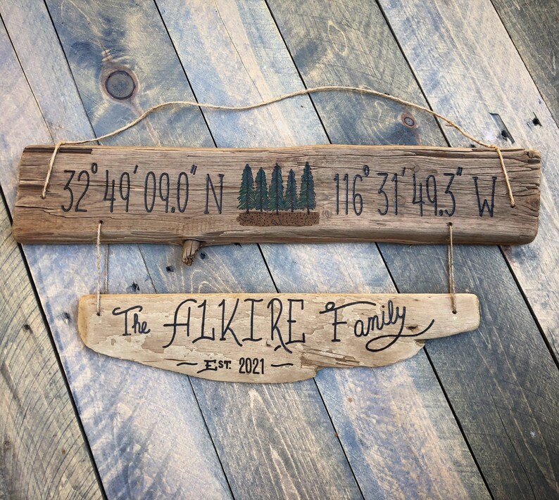 Custom Coordinate Sign State Outline Family Established - Etsy