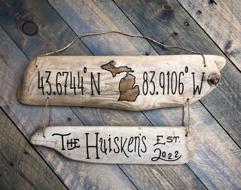 Custom Coordinate Sign State Outline Family Established - Etsy