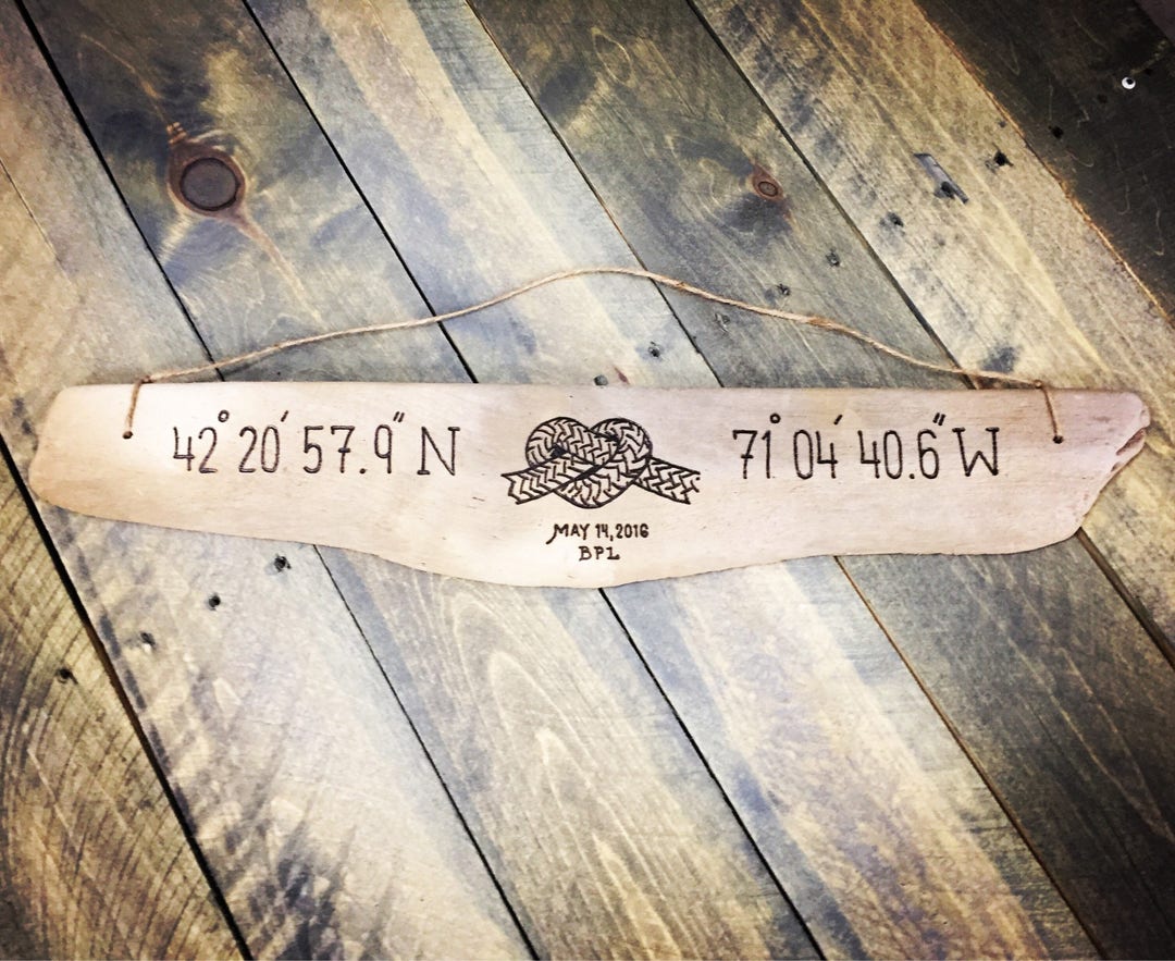 Knot Heart Sign Custom Wood Sign, Tie the Knot, Anniversary Gift ...