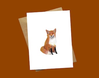 Fox card | Etsy