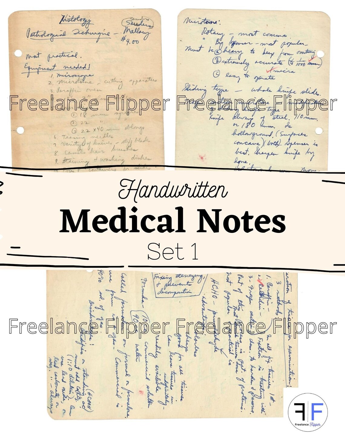 Vintage MEDICAL NOTES (set 1) Digikit, Instant Digital Download, JPEG ...