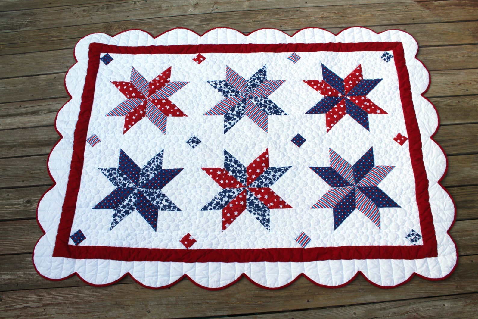 Patriotic American Star Quilt Pattern, PDF Digital Download(quilt Top ...