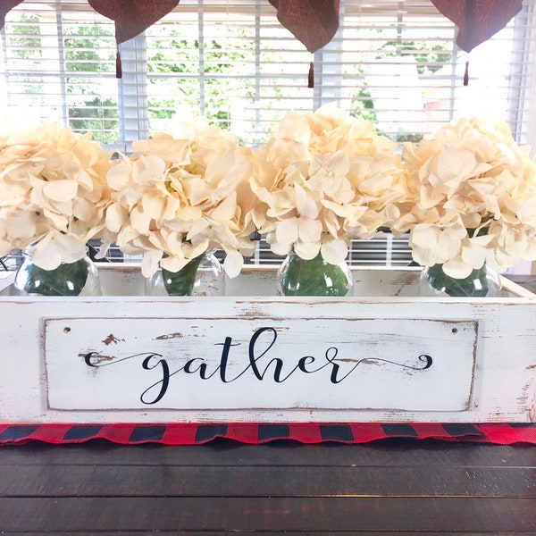 Wood Box Centerpiece - Etsy
