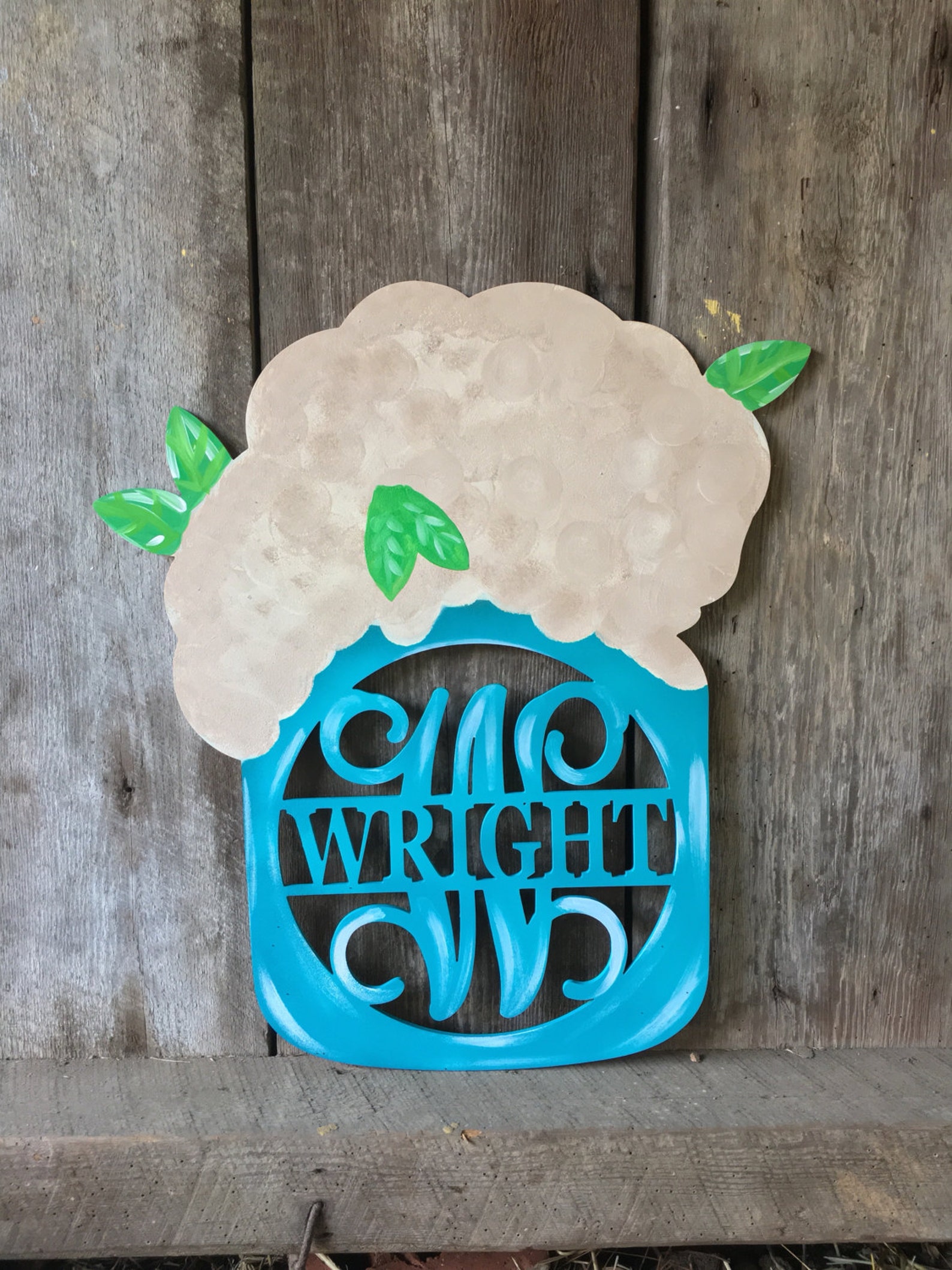 Mason Jar With Flowers and Personalized Name Monogram | Etsy