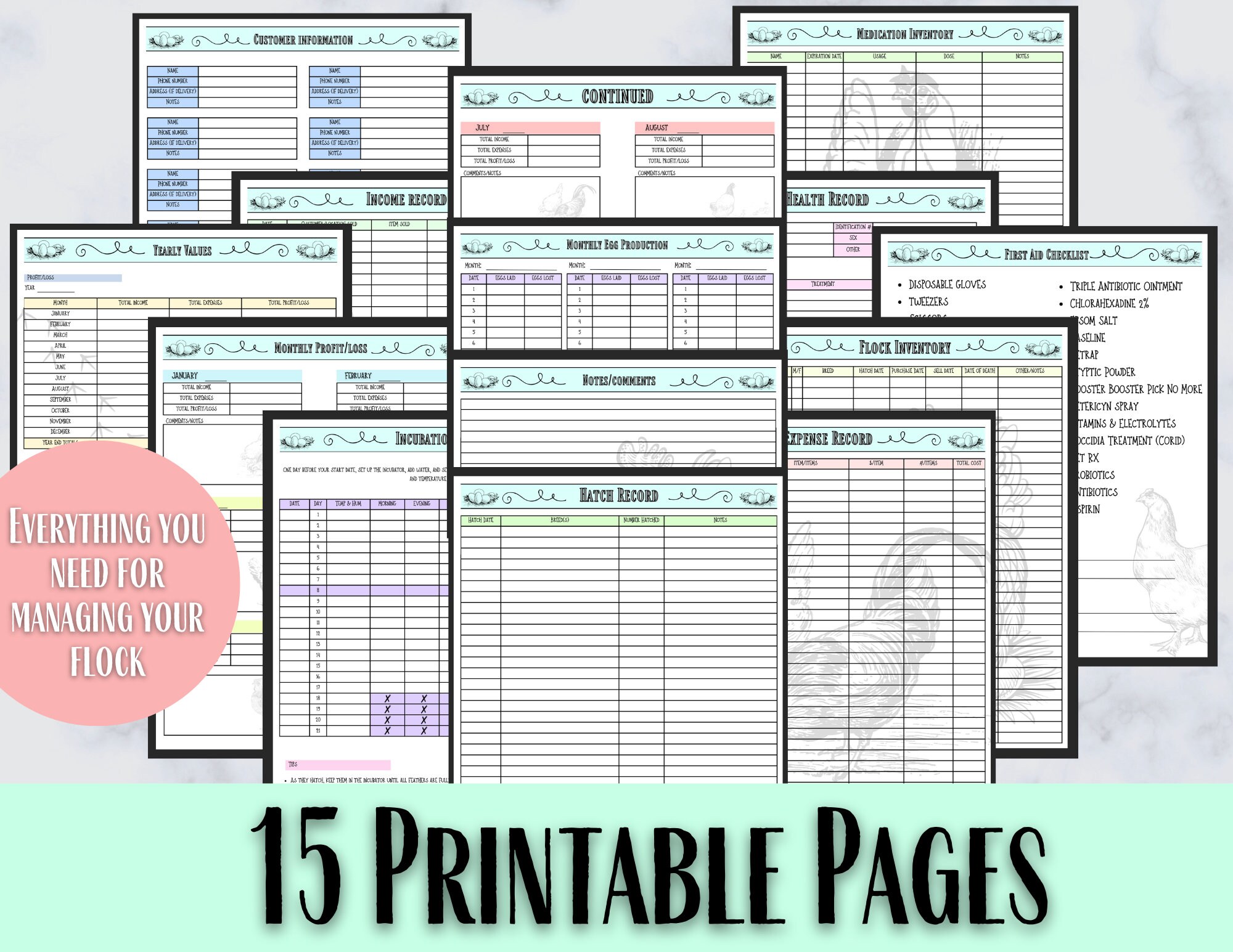 Backyard Chicken Flock Management Binder Downloadable & Printable - Etsy