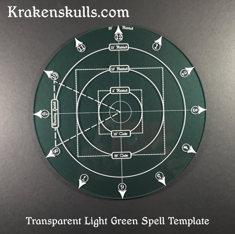 Spell Template For 5th Edition D&D Pathfinder and other | Etsy