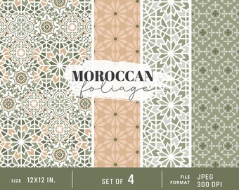 Moroccan Digital Paper, Moroccan Tile Pattern, Arabic Pattern, Islamic ...