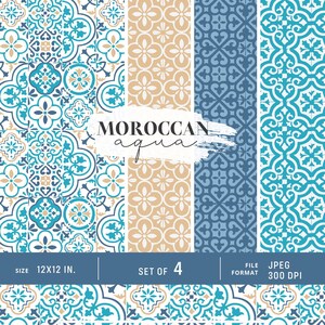 Moroccan Digital Paper, Moroccan Tile Pattern, Arabic Pattern, Islamic ...
