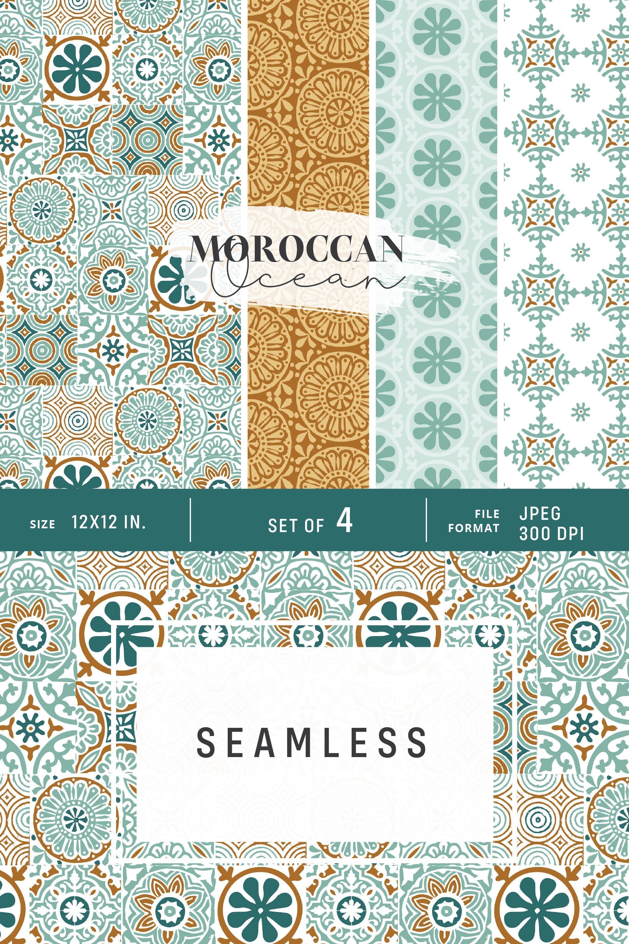 Moroccan Digital Paper, Digital Paper, Moroccan Paper, Moroccan Pattern ...