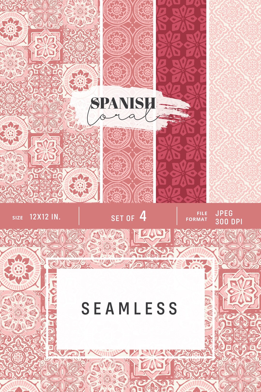 Spanish Digital Paper, Spanish Tile Pattern, Pattern Print, Moroccan ...