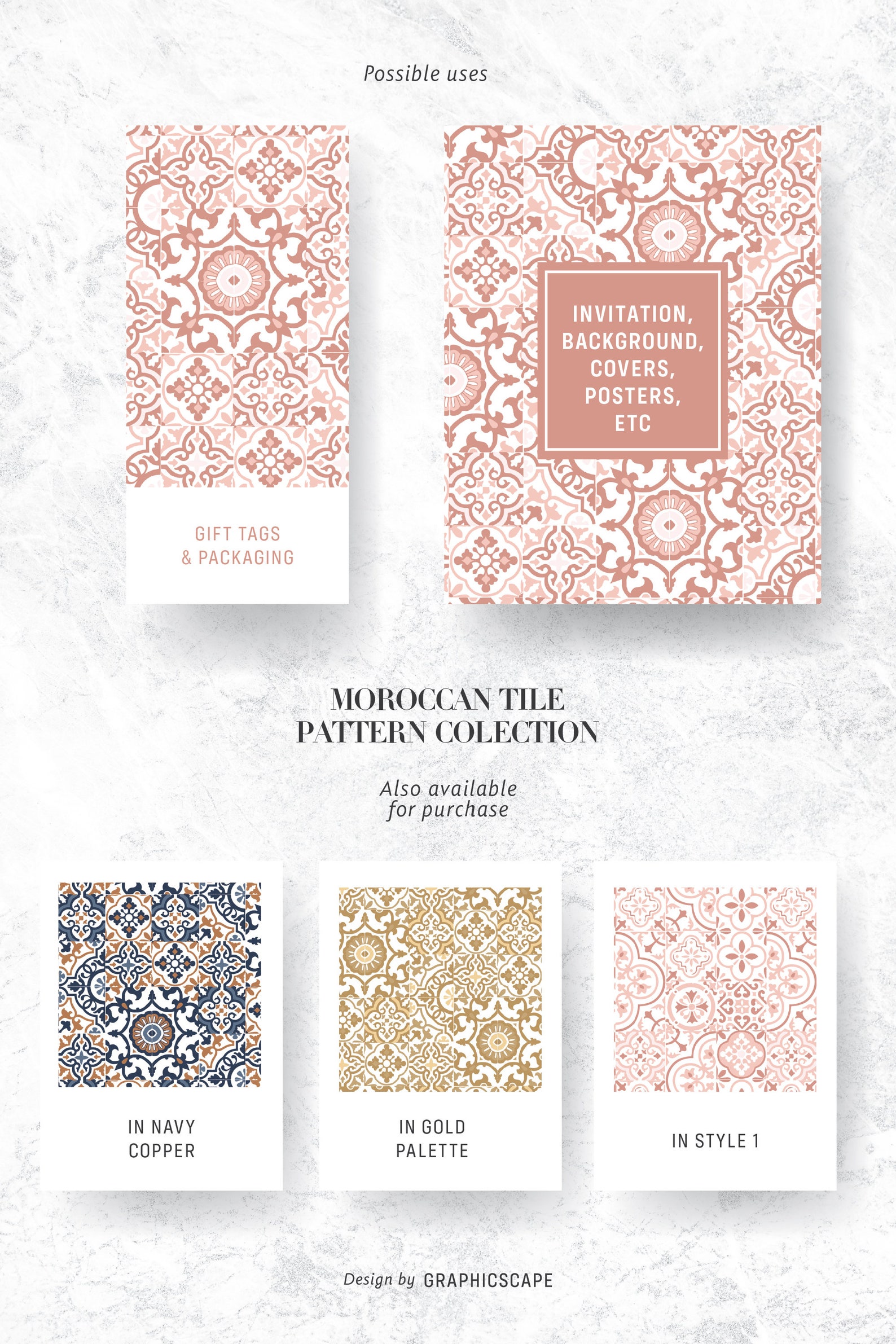 Moroccan Digital Paper Moroccan Tile Pattern Arabic Pattern | Etsy