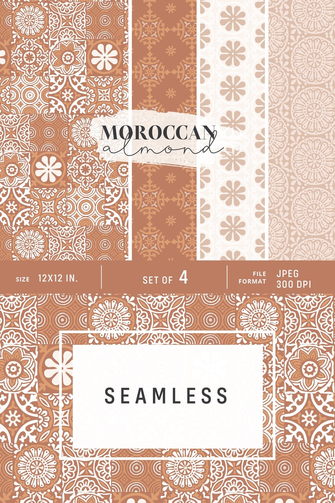 Digital Printable Paper, Digital Paper, Moroccan Paper, Moroccan ...