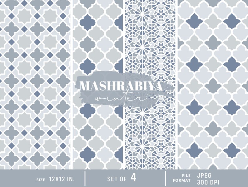 Moroccan Digital Paper, Moroccan Tile Pattern, Arabesque Pattern ...