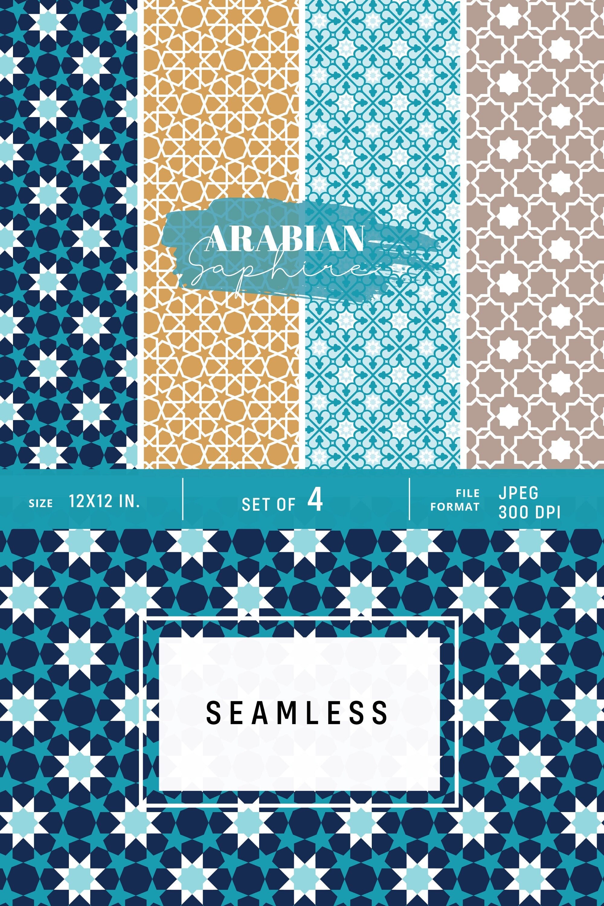 Arabian Digital Paper, Moroccan Digital Paper, Arabic Pattern, Islamic ...