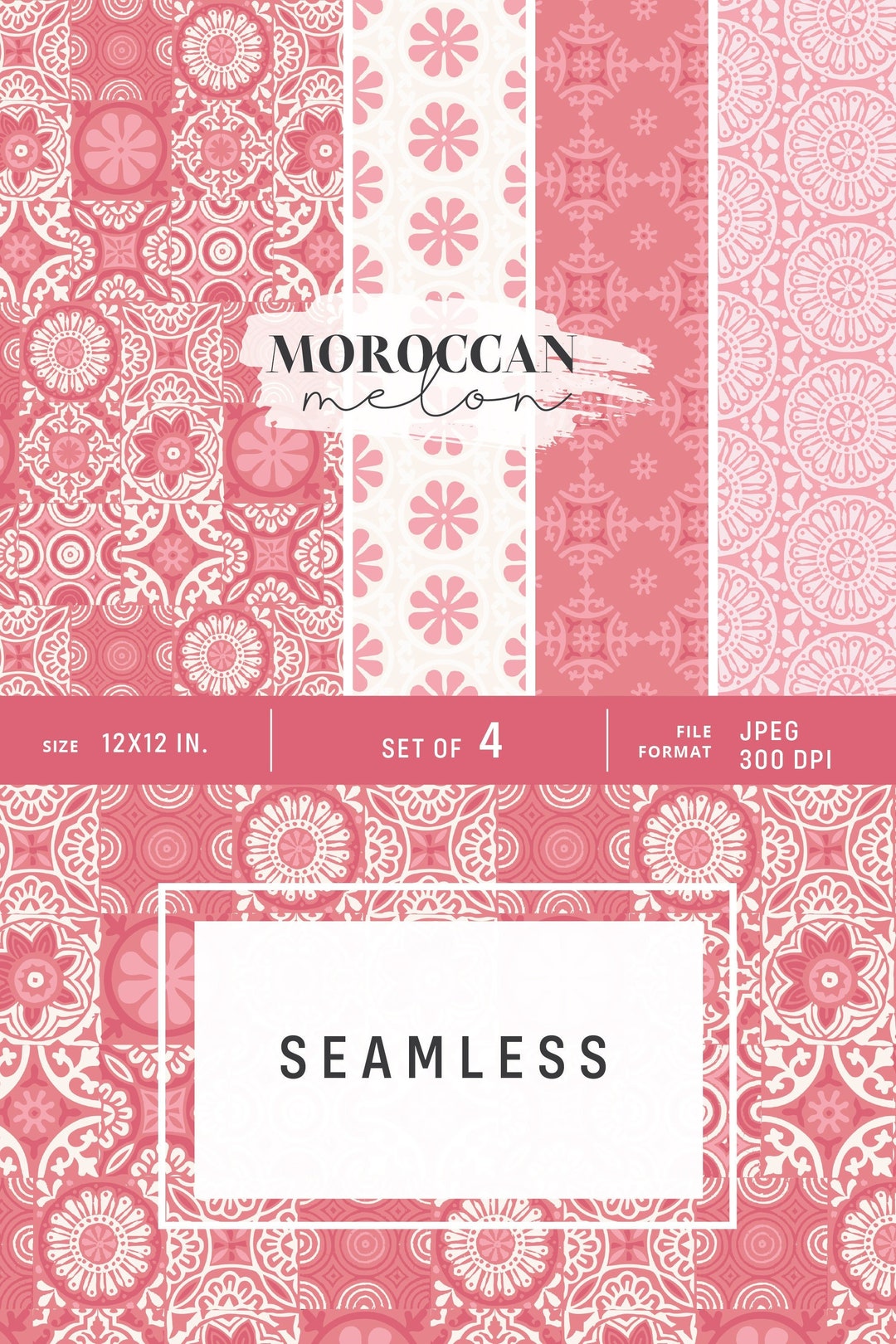 Moroccan Digital Paper, Digital Paper, Moroccan Paper, Moroccan Pattern ...