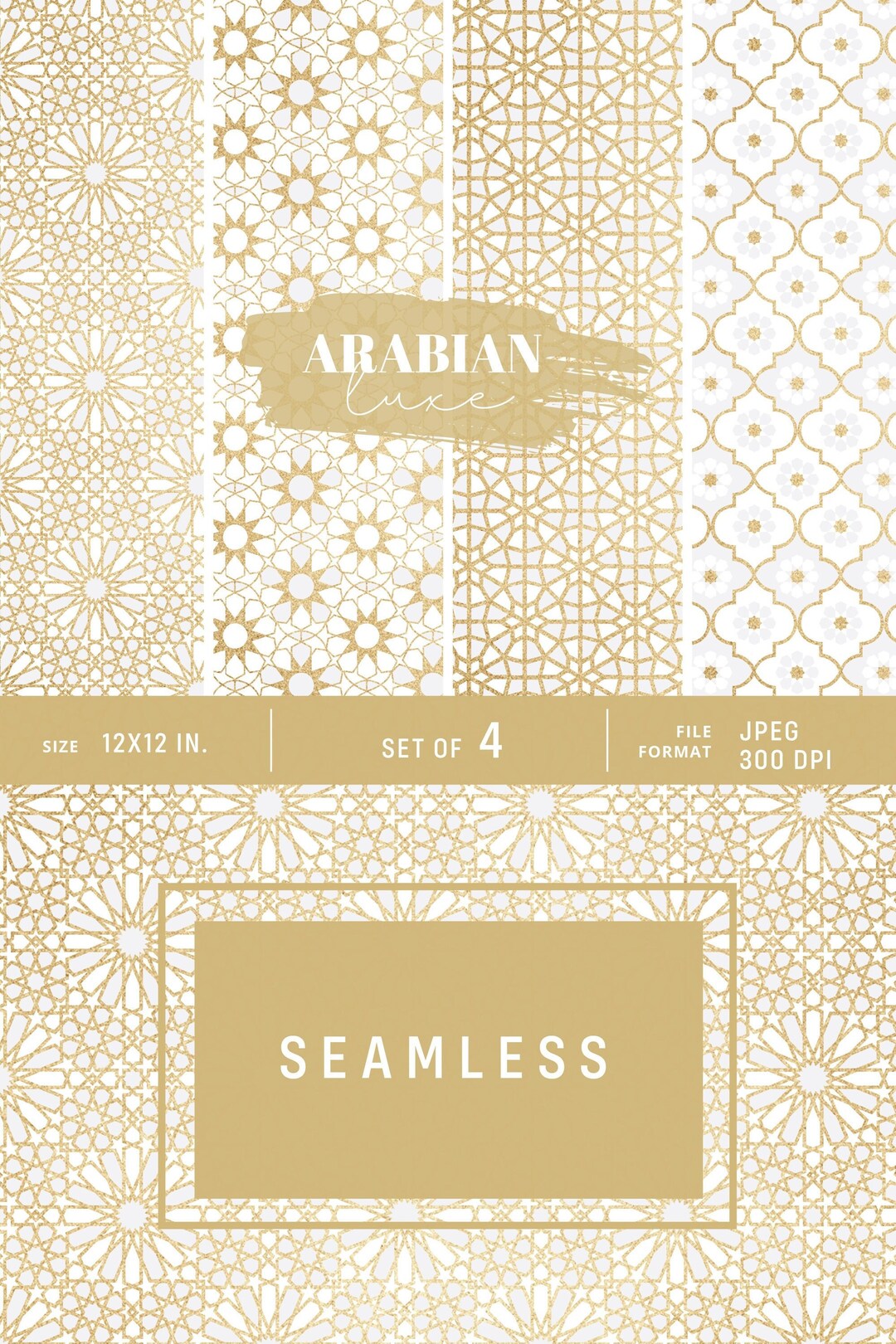 Arabian Digital Paper, Moroccan Digital Paper, Arabic Pattern, Islamic ...