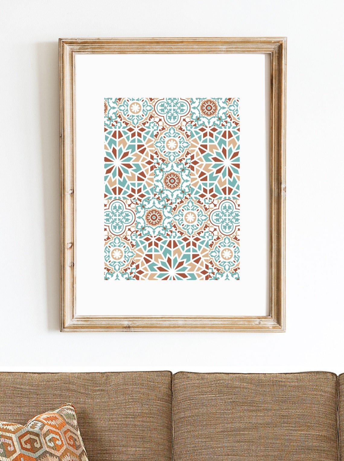 Moroccan Digital Paper, Moroccan Tile Pattern, Aqua Pattern, Islamic ...