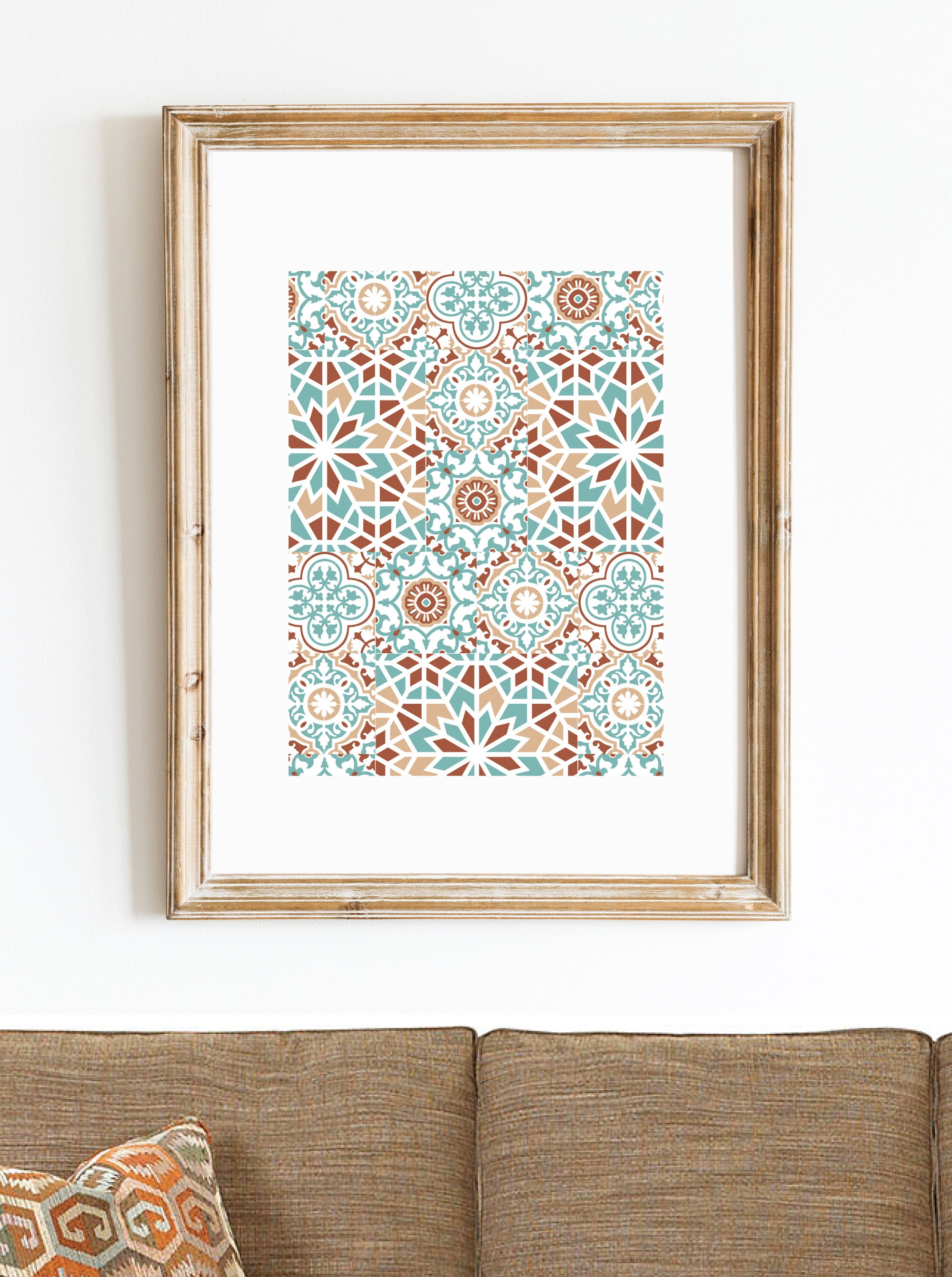 Moroccan Digital Paper, Moroccan Tile Pattern, Aqua Pattern, Islamic ...